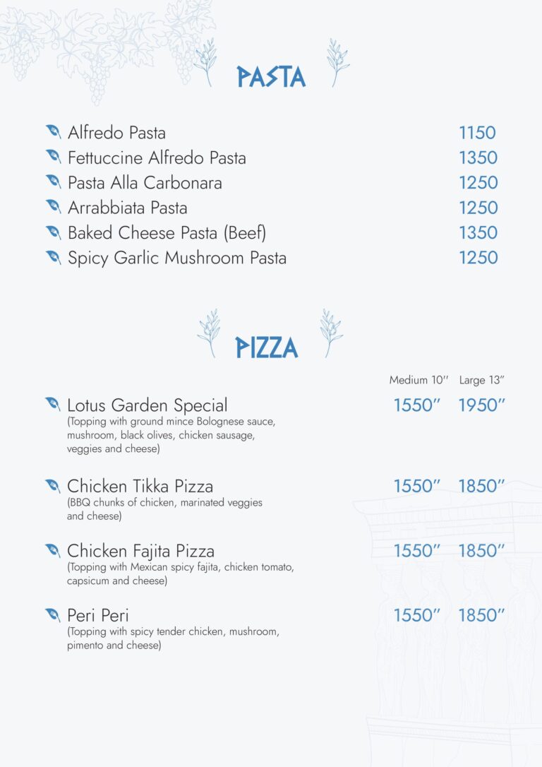 Menu – Lotus Garden